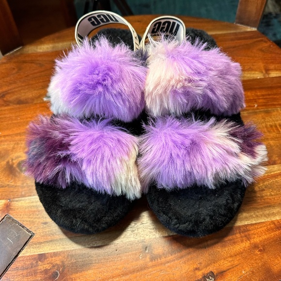 UGG | Shoes | Ugg Womens Fluff Yeah Platform Purple Black Pink Tie Dye ...